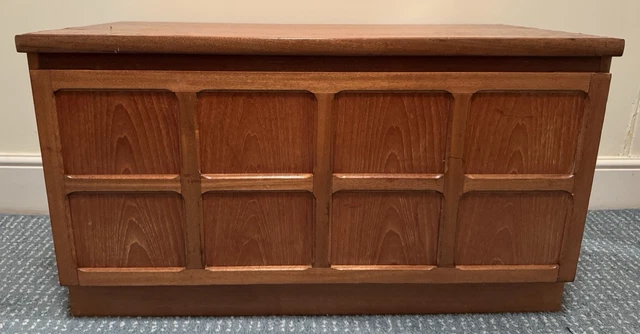 NATHAN SQUARES MID Century Teak Media Storage Sideboard Unit MCM 70s ...