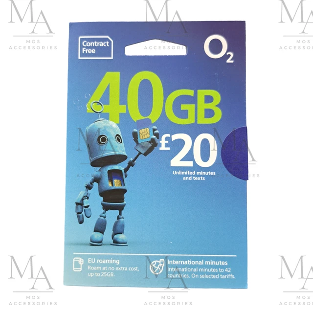 CARTA SIM MOBILE O2 £20 PAYG Pay As You Go 3G 4G 5G (SIM UK) EUR 1,43 ...