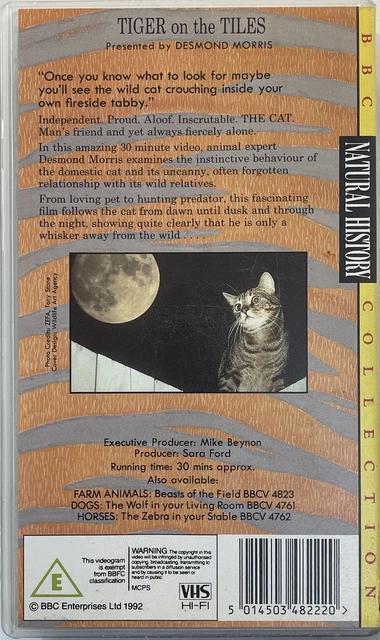 BBC CATS TIGER on the Tiles VHS Desmond Morris Natural History ...