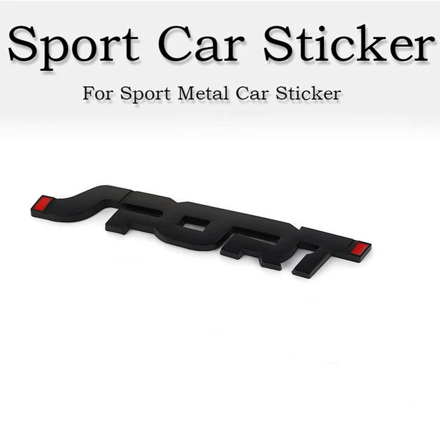 3d Black Metal Sport Racing Logo Car Trunk Fender Emblem Badge Decals