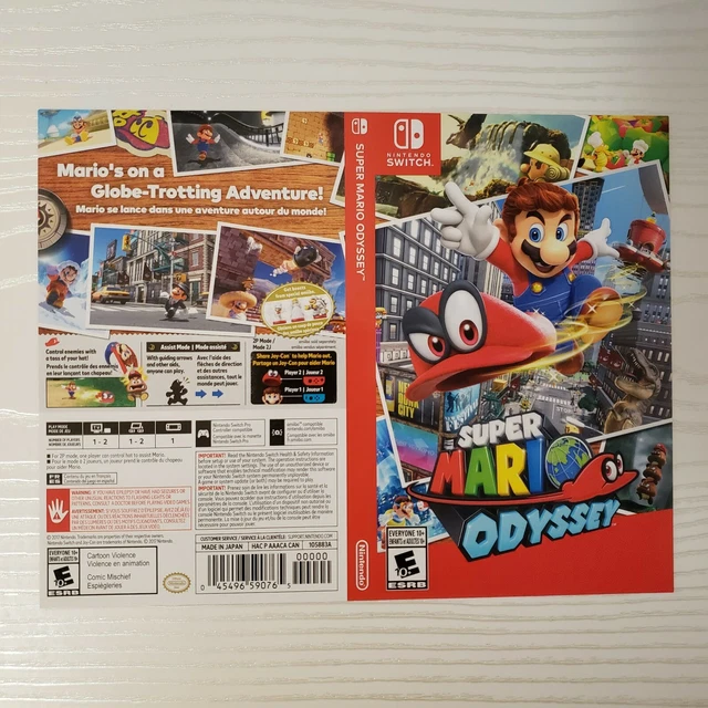 SUPER MARIO ODYSSEY Switch Replacement Box Art Sleeve Original | No ...