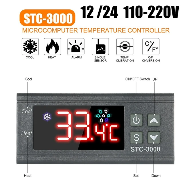 THERMOSTAT CONTR?LEUR LECTRONIQUE de temp rature STC3000 avec sonde de capte EUR 24,08 - PicClick FR