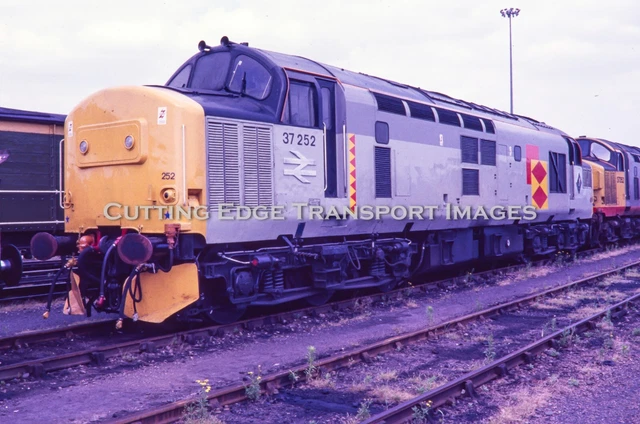 ORIGINAL RAILWAY SLIDE: Class 37 Diesel 37252 at Norwich 1989 D-1733 £1 ...