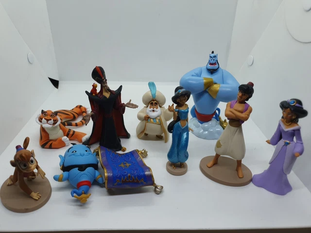 DISNEY COLLECTABLE ALADDIN PVC Cake Topper Figures Set of 9 + Genie ...