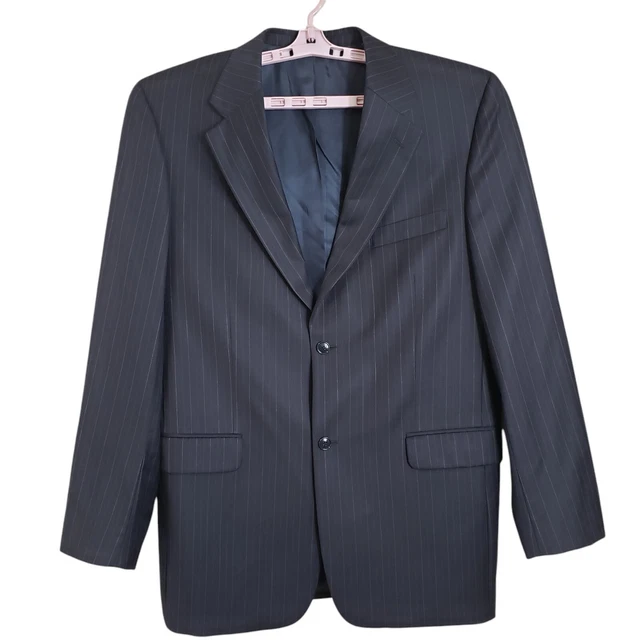 DONALD TRUMP SIGNATURE Collection Suit Jacket Mens 44L Navy Blue Wool ...