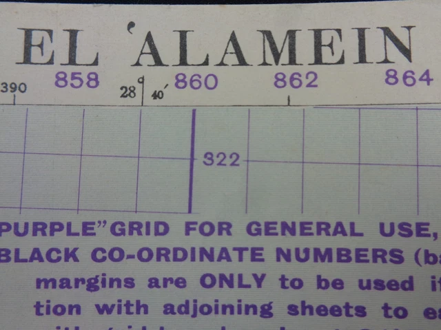 WW2 &SECRET& BRITISH map of EL 'ALAMEIN (NORTH AFRICA) + EL RUWEISAT ...
