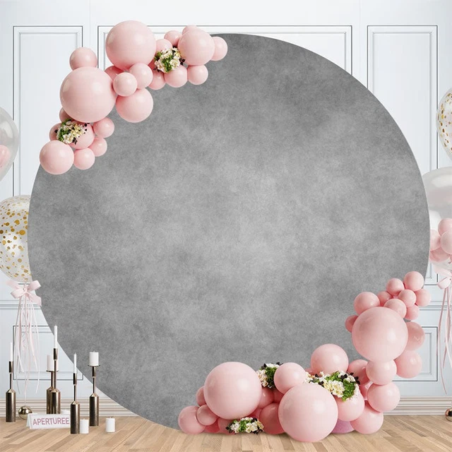 SIMPLE GREY CIRCLE Happy Birthday Backdrop For Party $37.90 - PicClick AU