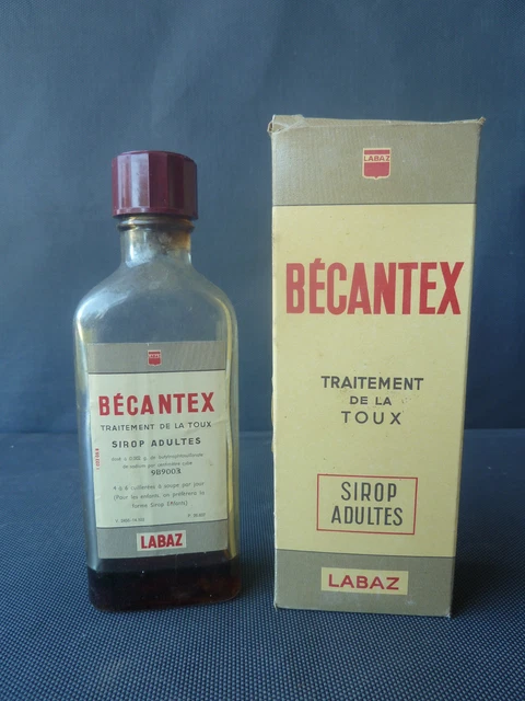 ANCIENNE BOITE ET bouteille publicitaire Bécantex Labaz old French ...