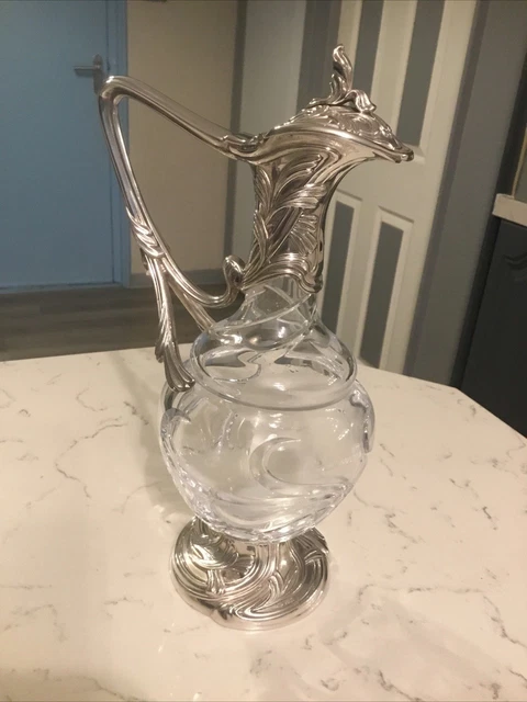 A BEAUTIFUL QUALITY Silver-Plated Art Nouveau Style Claret Jug , By ...