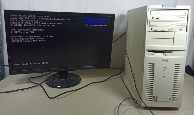VINTAGE DELL DIMENSION XPS D333 Computer Intel Pentium II 333MHz 255MB ...