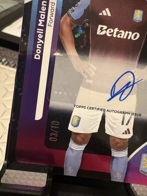 TOPPS PREM 2026 Donyell Malen Black Sparkle Parallel Auto 03/10 Aston ...