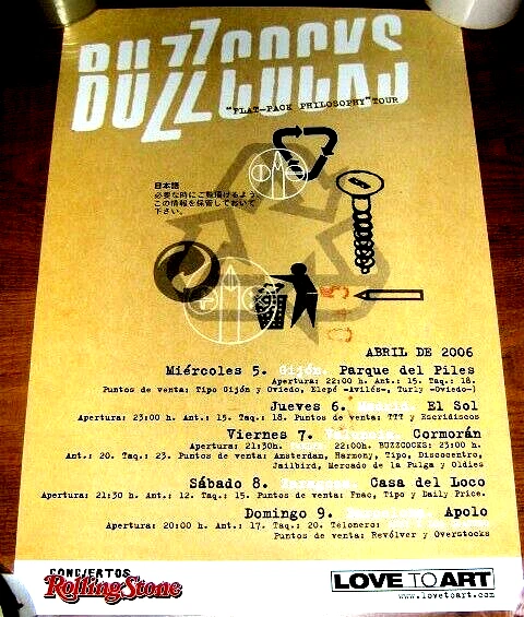 BUZZCOCKS PUNK STUNNING Rare Spanish Concert Tour Poster April 2006 EUR ...