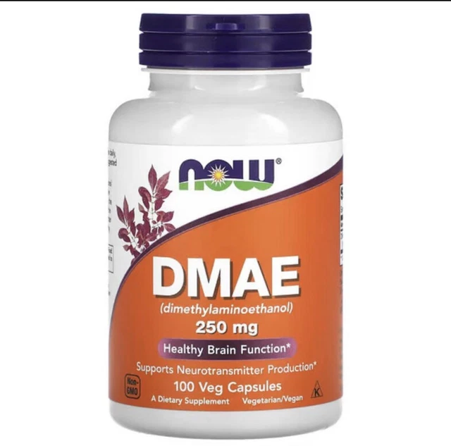 NOW FOOD DMAE 250mg 100 Vegetarian Capsules Brain Support Supplement UK ...
