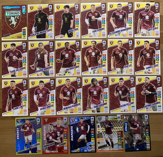 PANINI CALCIATORI ADRENALYN 2023 2024 TORINO SQUADRA COMPLETA 23 Card ... PANINI CALCIATORI ADRENALYN 2023 2024 TORINO SQUADRA COMPLETA 23 Card ...
