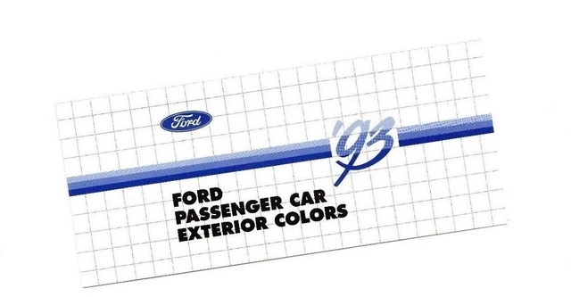 1993 FORD COLOR Paint Sample Brochure/Chart:MUSTANG,THUNDERBIRD,TAURUS ...