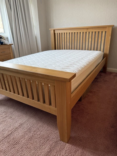 SOLID OAK DOUBLE Bed Frame £198.30 - PicClick UK