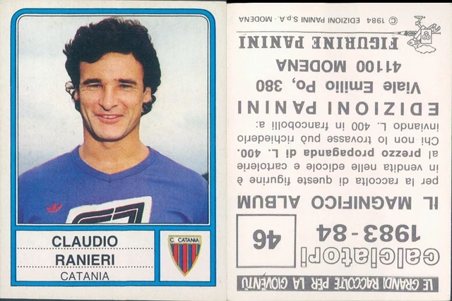 CALCIATORI PANINI 1983/84*FIGURINA Sticker N.46*Catania,Claudio Ranieri ...