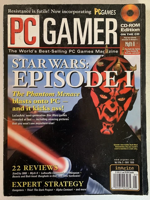 VINTAGE PC GAMER Magazine Vol 6 No 5 May 1999 Star Wars: Episode I. NO ...