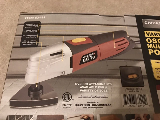 CHICAGO ELECTRIC VARIABLE Speed Oscillating Multifunction Power Tool ...