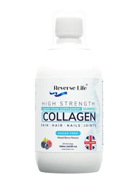 REVERSE LIFE MARINE Collagen Liquid Supplement Drink High-Strength 10 ...