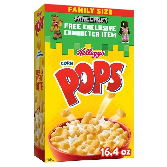KELLOGG'S CORN POPS Original Breakfast Cereal, Family Size, 16.4 oz Box ...