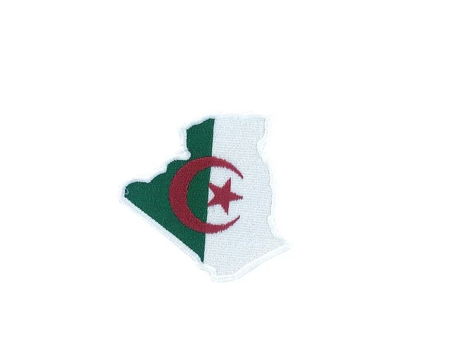 EMBROIDERY PATCH SEW badge iron on glue transfer algeria flag map EUR 3,36 - PicClick FR