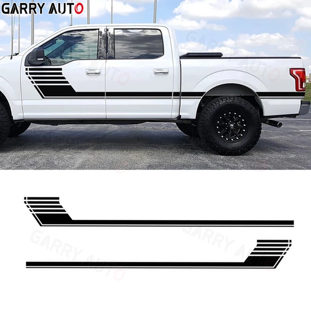 2PCS BLACK GRAPHICS Stripe Car Door Side Vinyl Film Sticker Decal For ...