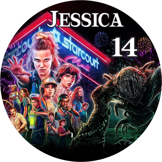 STRANGER THINGS PERSONALISED Edible Birthday Cake Topper Icing Sugar ...