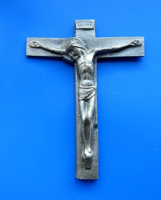 #4076# CRUCIFIX DU Christ en étain véritable + à Suspendre - 13. cm ...