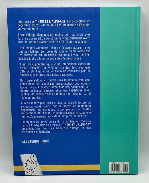 TINTIN & L'ALPH-ART - EO Casterman - 1ère édition 1986 - TTBE EUR 38,90 ...