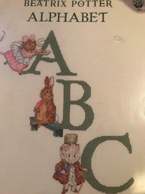 BEATRIX POTTER ALPHABET Cross Stitch Pattern Booklet Green Apple Co ...