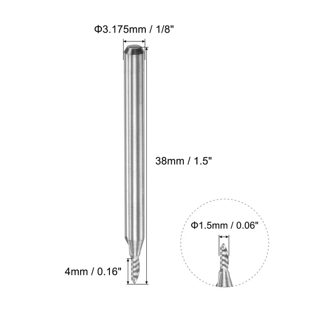 FRAISE À QUEUE CNC Mèche 3.175mm Tige 1.5mm x 4mm Cannelure pour Sculpture EUR 7,79 - PicClick FR