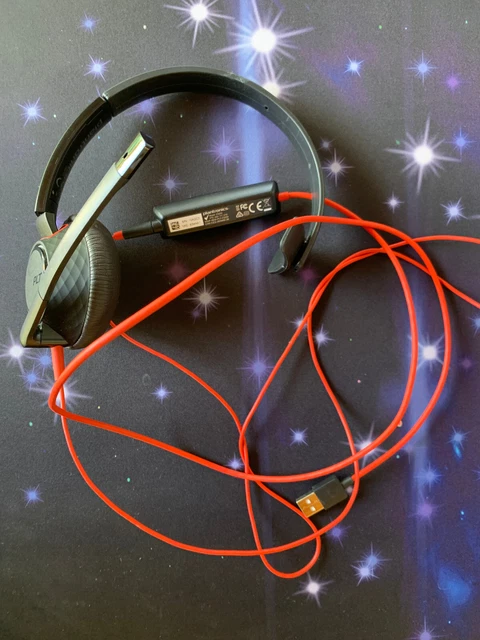 PLANTRONICS BLACKWIRE C5200 USB Mono Headset PC Mac with Remote Cord ...