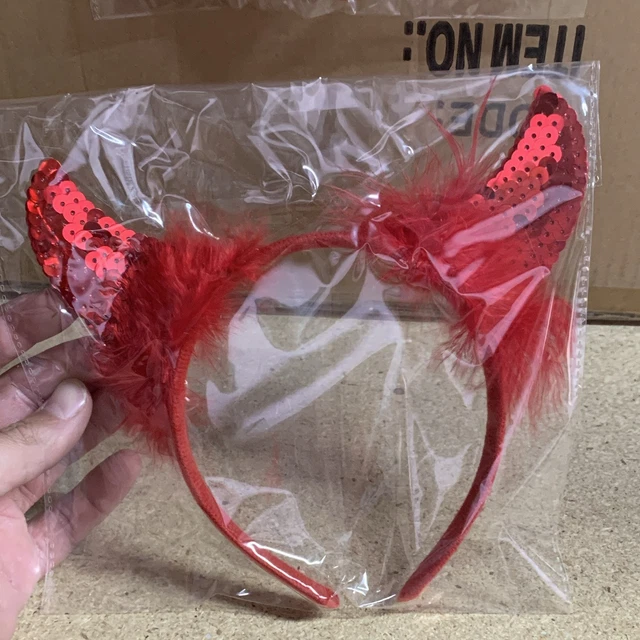 RED SEQUIN DEVIL Horns Headband Fancy Dress Costume 500 pieces job lot ...