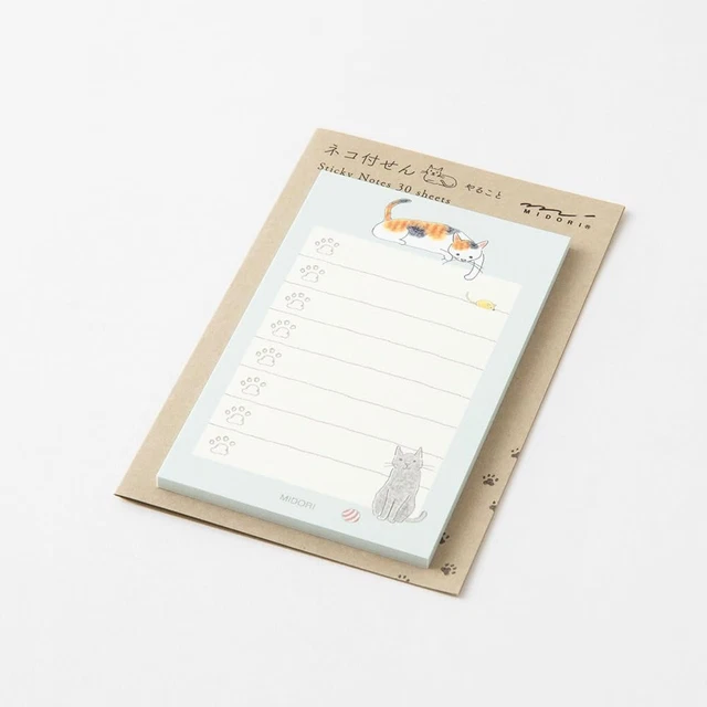 MIDORI 19093006 STICKY Notes Sticky Paper Cat Pattern Green $14.12 ...