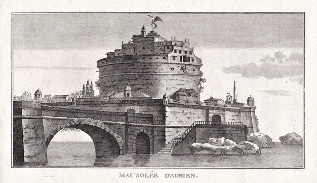 CASTEL SANT'ANGELO ENGELSBURG Roma Rome ROM Incisione Engraving 1780 ...