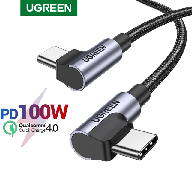 UGREEN PD 100W L Shaped USB C to USB C Fast Charging Cable $16.49 ...