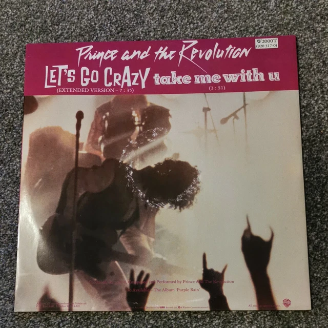Prince And The Revolution Lets Go Crazy 1985 Uk 12vinyl Single W2000 8765