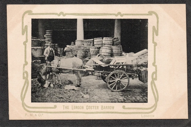 POSTCARD LONDON LIFE the London Coster Barrow horse cart street trader ...