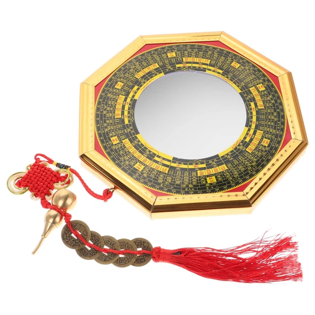 TRADITIONAL CHINESE BAGUA Mirror Feng Shui Wall Decor With Brass ...