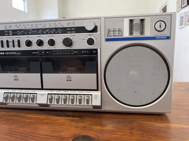 VINTAGE SILVER STEREO Double Cassette Player Model STW55 Shin-Shirasuna ...