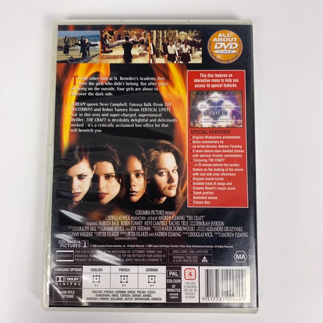 THE CRAFT (DVD, 1996) Fairuza Balk Robin Tunney Neve Campbell Region 4 ...