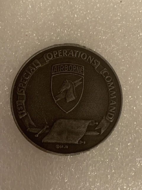 RARE, 80’S US ARMY 1ST SPECIAL OPERATIONS COMMAND CHALLENGE COIN SINE ...
