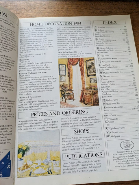 LAURA ASHLEY HOME Decoration Catalogue 1984 Collection £17.99 - PicClick UK