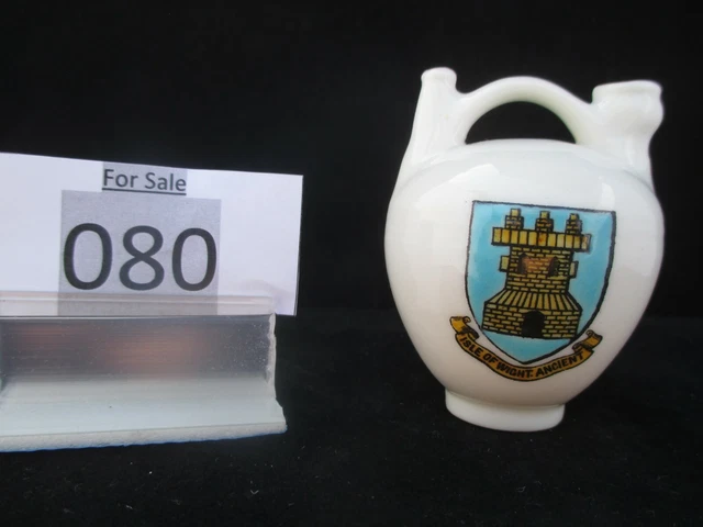WH GOSS CRESTED China Model GOODWIN SANDS Carafe with Isle of Wight ...
