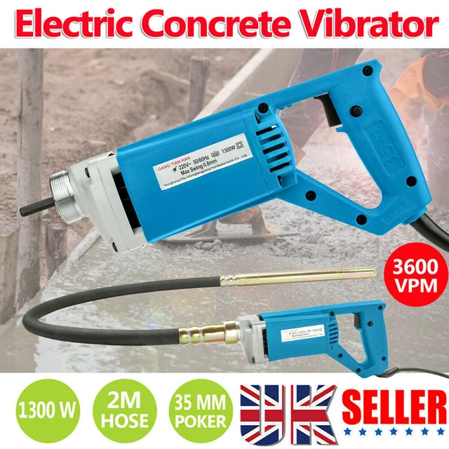 CONCRETE VIBRATOR ELECTRIC Vibrating Poker Hand Held Shaker 2 Meters ...