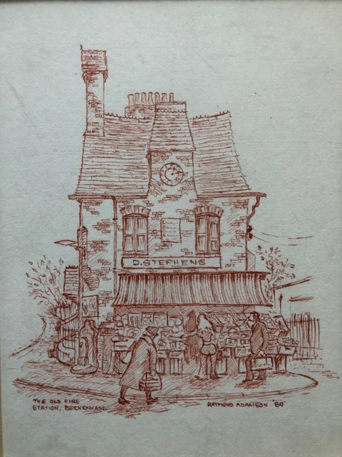 RAYMOND ADAMSON ORIGINAL pen and ink drawing of the Old Fire Station ...