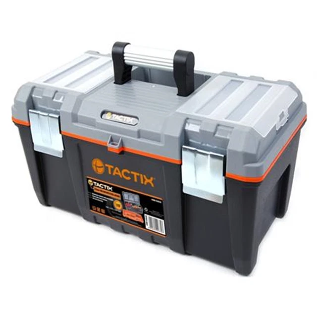 TACTIX TOOL BOX w Lift Out Carry Tray, Aluminium Handle to Store Hand ...
