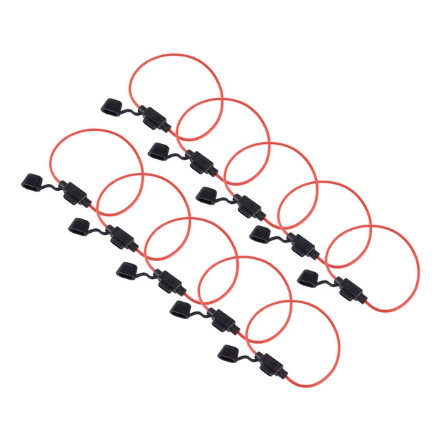 STANDARD INLINE FUSE Holder Fuses In-Line 20A 18 AWG Adapter Cover 12V ...