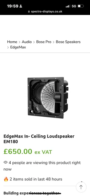 BOSE EDGEMAX IN-CEILING Loudspeaker EM180 (New, Damaged Box) £345.57 ...